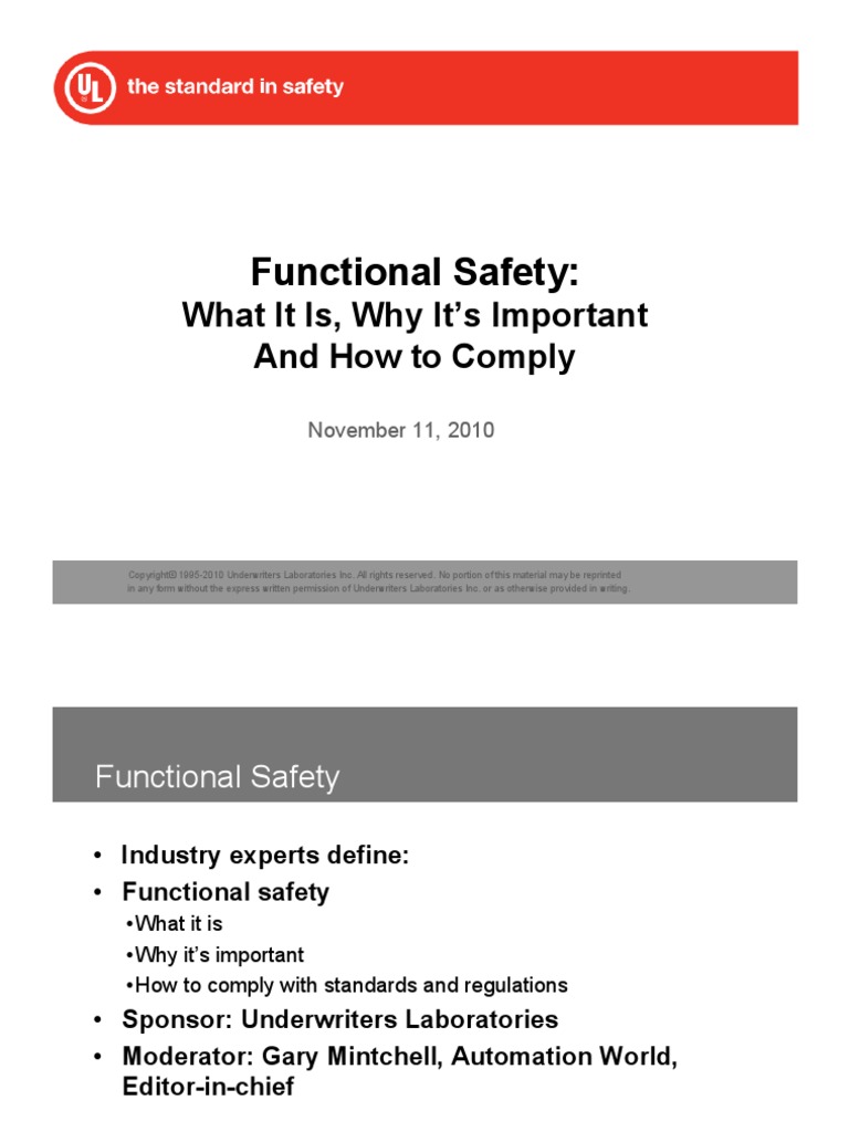 UL Functional Safety Webinar Slides | PDF | Prevention | Safety