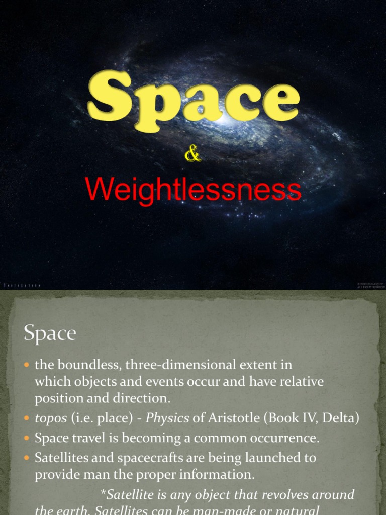 Space and Weightlessness | PDF | Weightlessness | Space