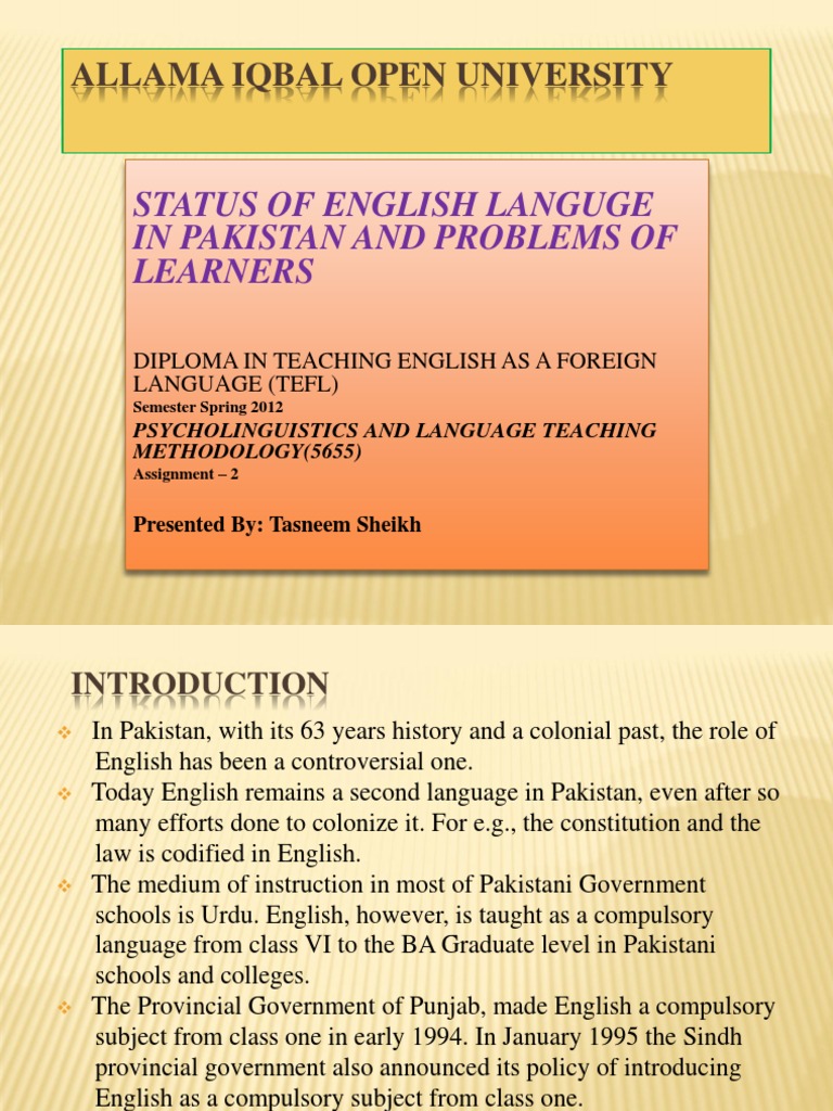 5655 | PDF | English Language | Pakistan