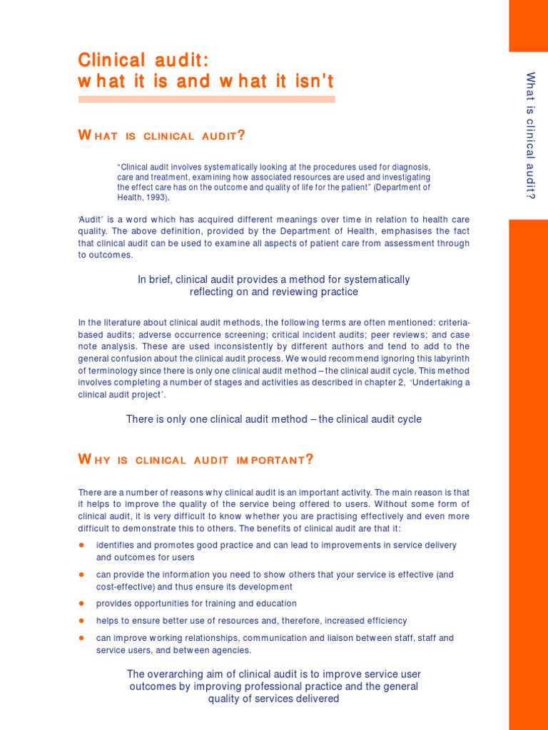 What Clinical Audit | Audit | Evaluation