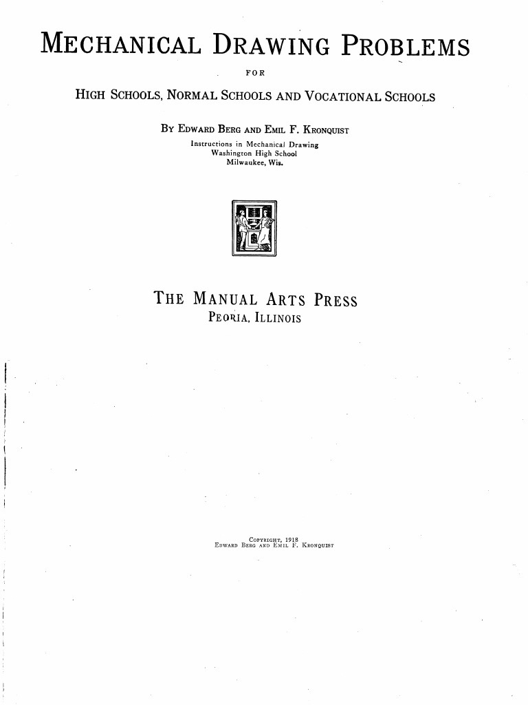 Mechanical Drawing Problems - E. Berg, E. Kronquist (1918) WW | PDF