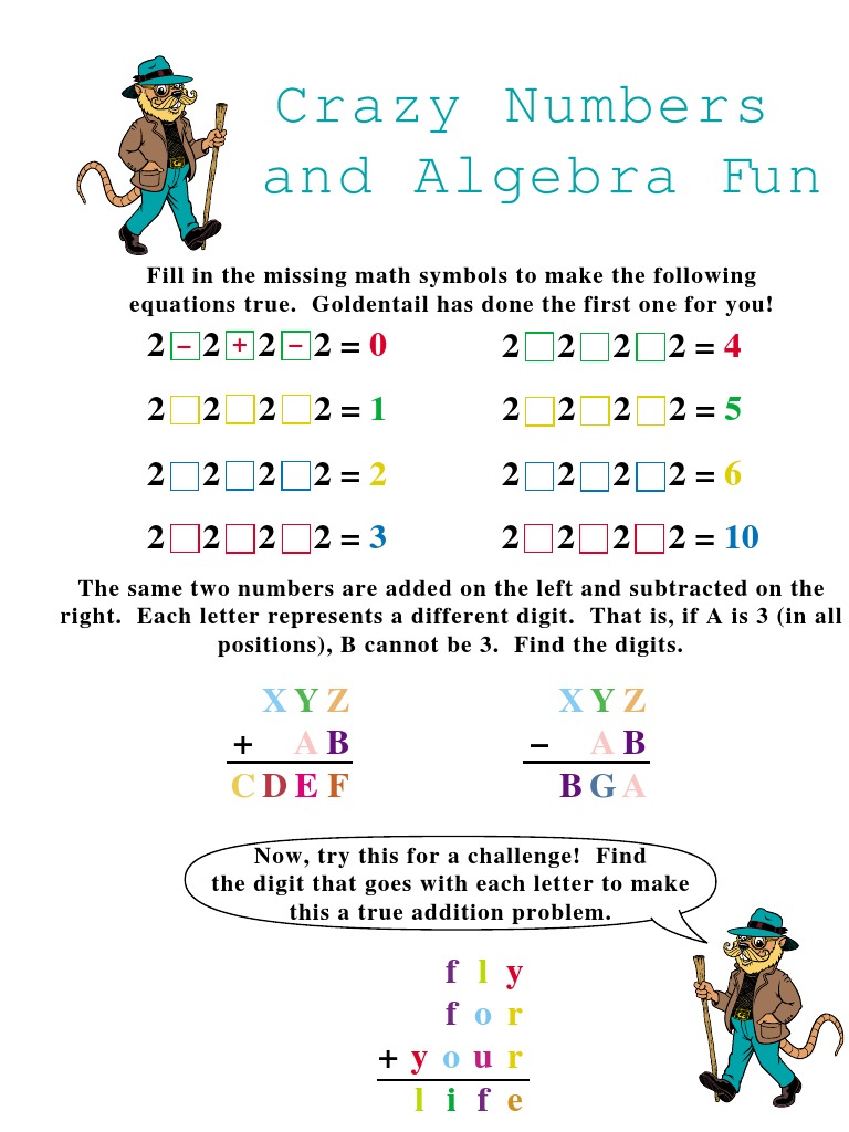 Fun Algebra Worksheets