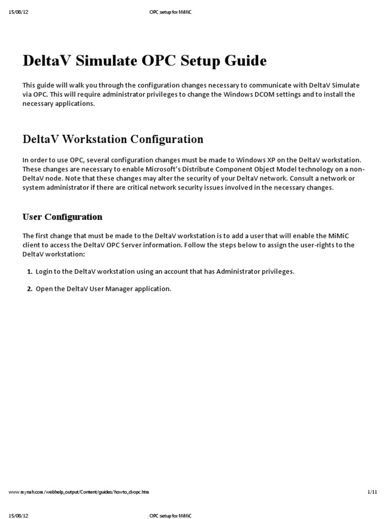 OPC Setup For MiMiC | PDF | Microsoft Windows | Password