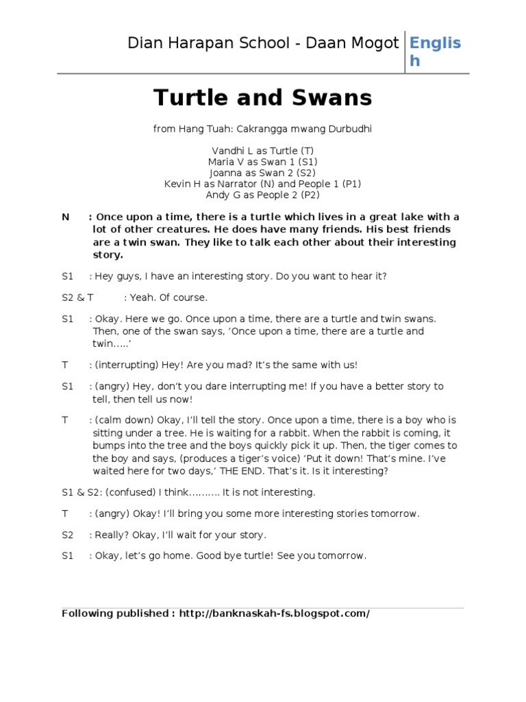 Turtle and Twin Swans' Adventure | PDF