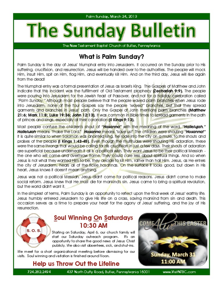 The Sunday Bulletin | PDF | Resurrection Of Jesus | Gospel Of John