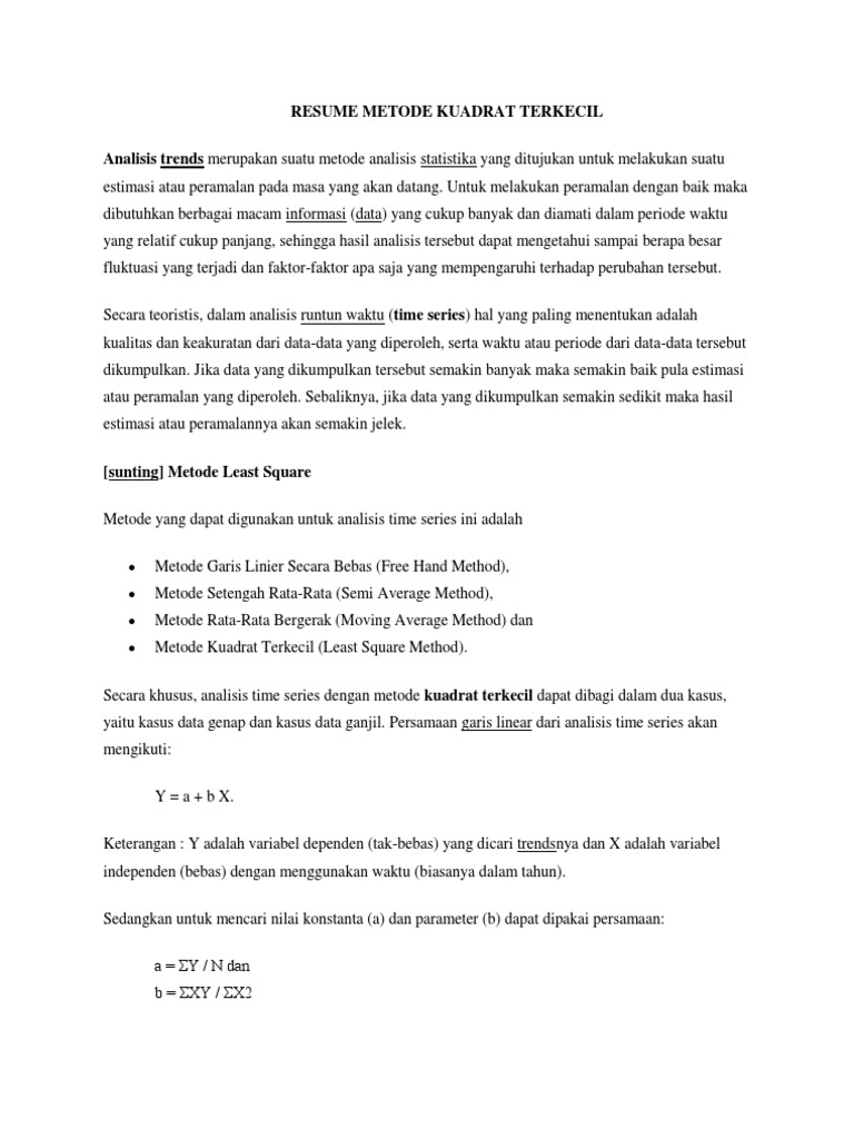 Metode Kuadrat Terkecil !! | PDF