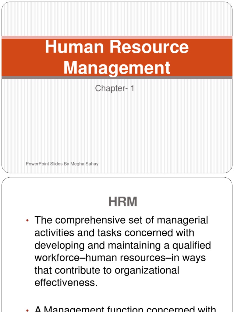 Human Resource Managment (Chapter 1) | PDF | Systems Psychology | Human ...