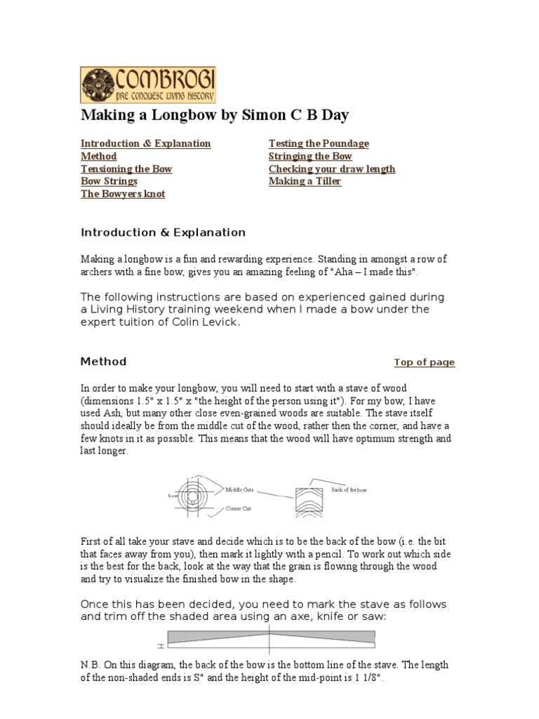 Longbow Crafting Guide | PDF | Bow And Arrow | Archery