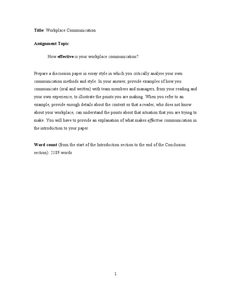 Effective Workplace Communication | PDF | Organizational Culture ...