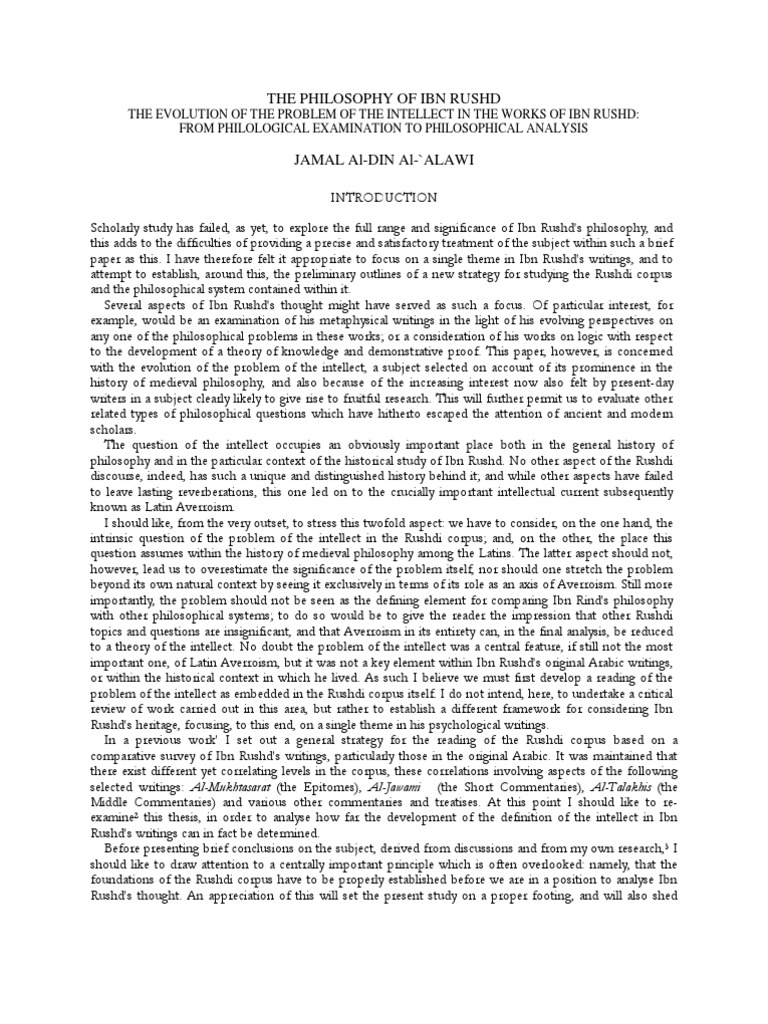 The Philosophy of Ibn Rushd | PDF | Nous | Aristotle