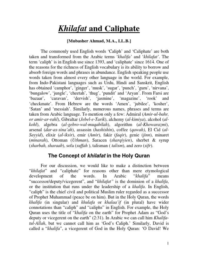 Understanding Khilafat in Islam | PDF | Philosophy | History