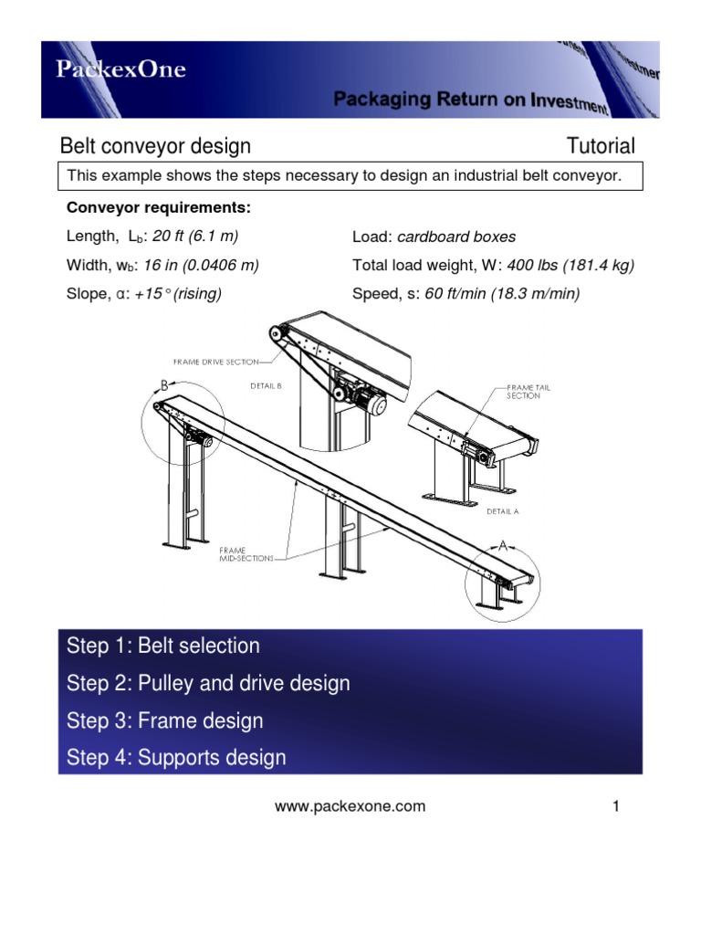Free Conveyor Design | PDF | Belt (Mechanical) | Strength Of Materials