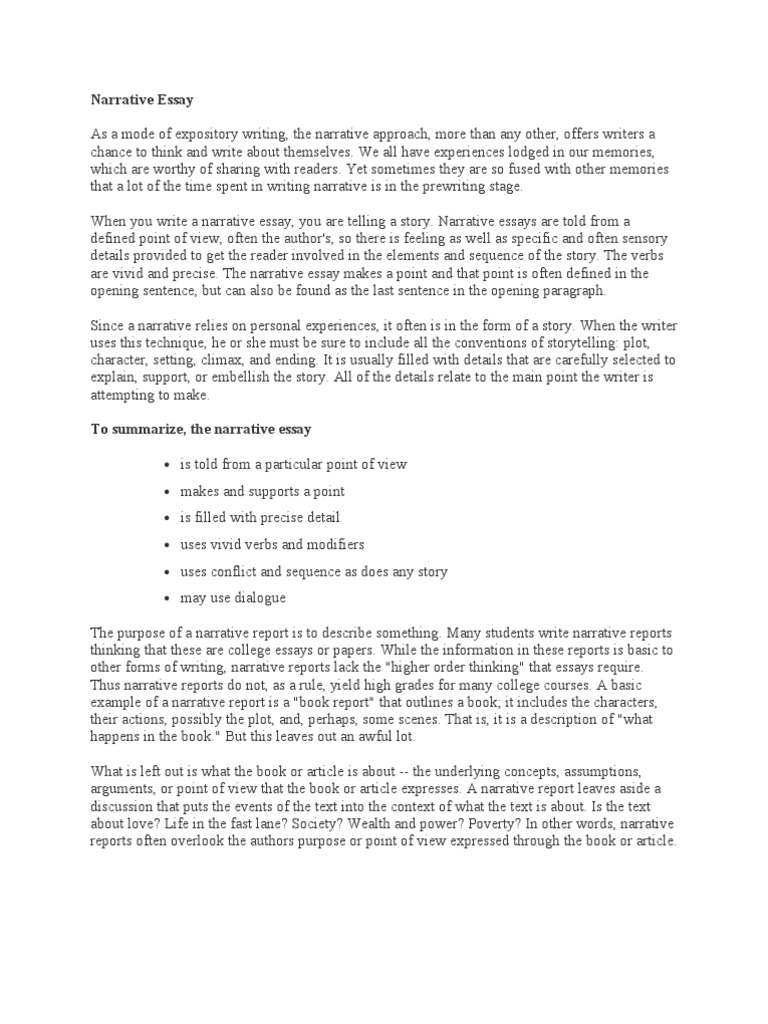 Narrative Essay | PDF | Narrative | Essays