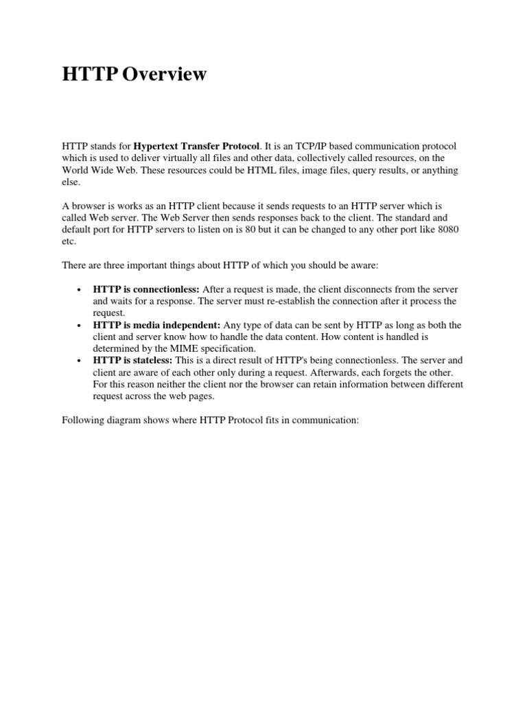 HTTP Overview | PDF | Hypertext Transfer Protocol | Web Server