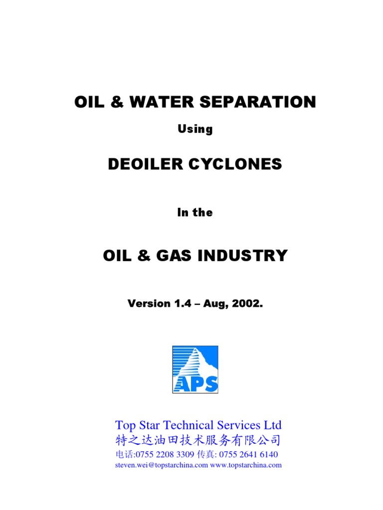 APEX Deoiler Hydrocyclone | PDF | Gases | Chemistry