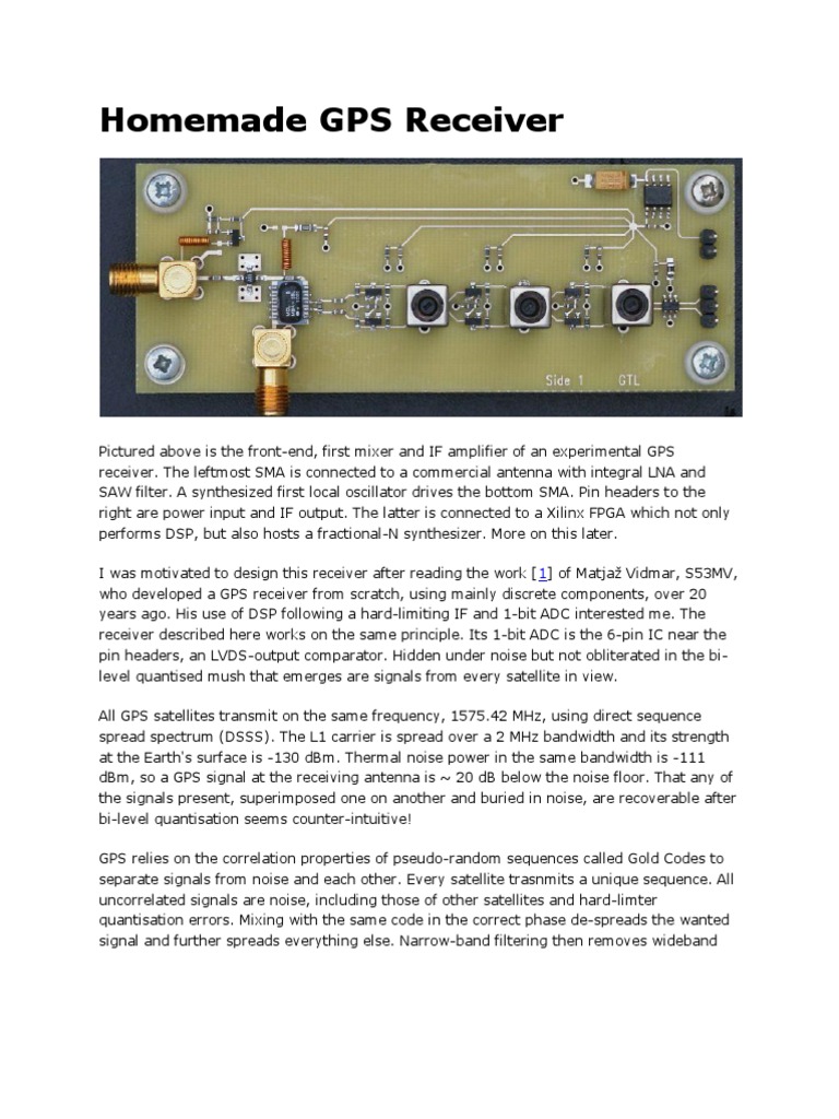 Homemade GPS Receiver | Download Free PDF | Global Positioning System ...