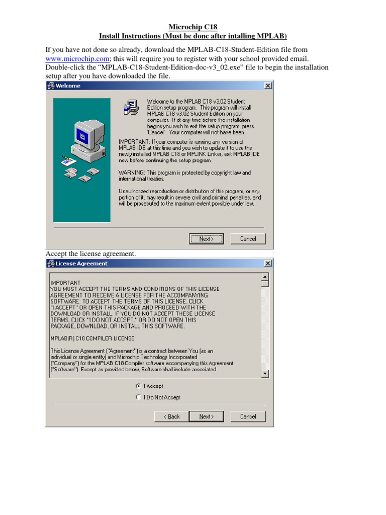 Microchip C18 Install Instructions (Must Be Done After Intalling MPLAB) | PDF