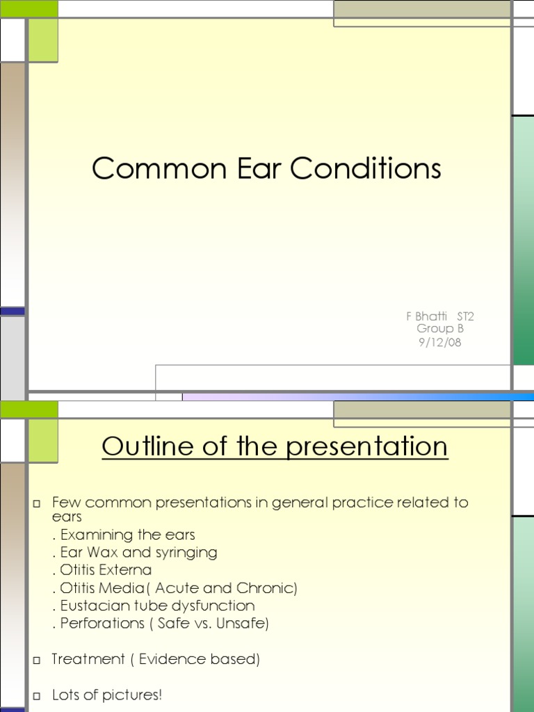 Common ENT Conditions PwPT2008 | PDF | Ear | Human Head And Neck