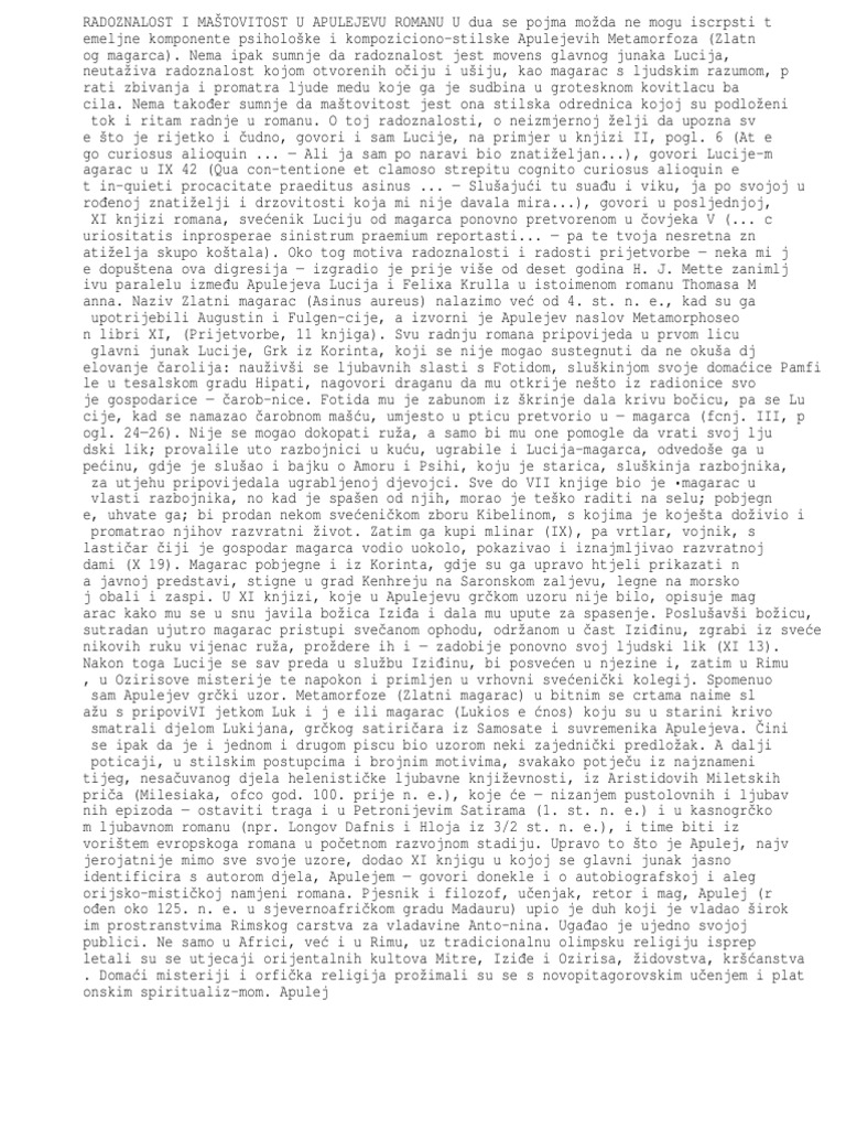 Apulej Zlatni Magarac | PDF