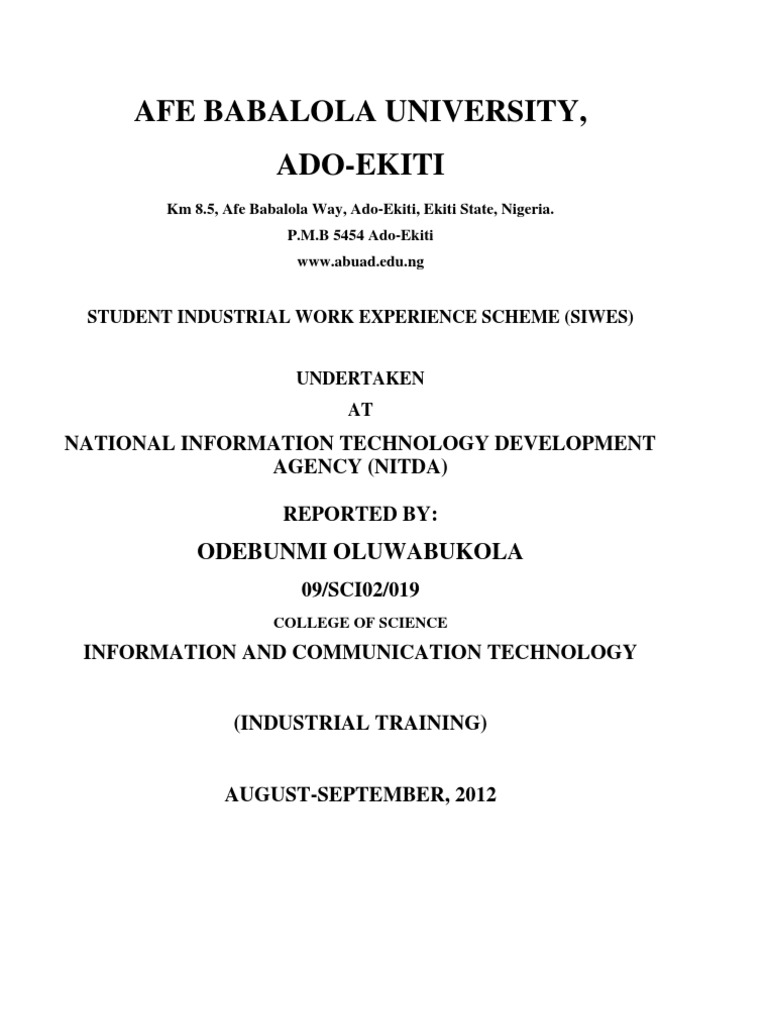 Siwes Report | PDF | Nigeria | Governance