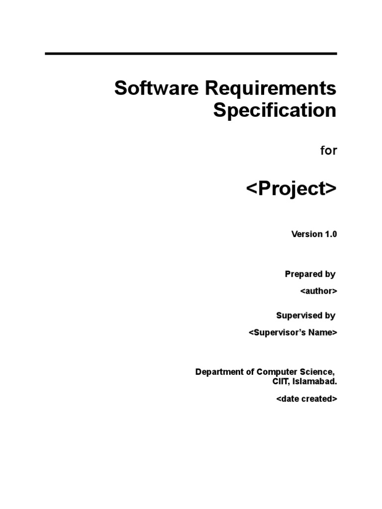Srs Template v2 | PDF | Specification (Technical Standard) | Object (Computer Science)