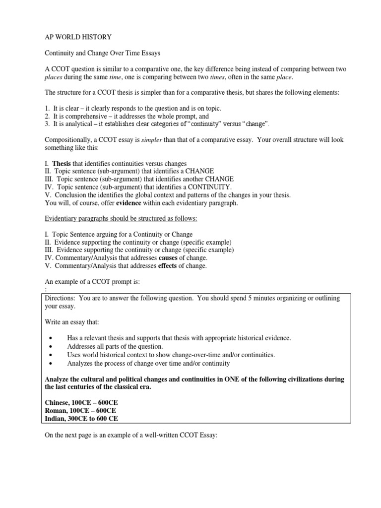 AP World History CCOT, How To Write | PDF | Confucianism | Tang Dynasty