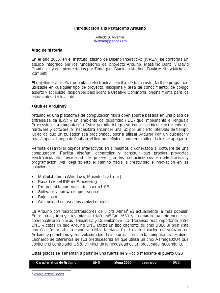 Introduccion Arduino | PDF | Arduino | Arquitectura de Computadores Introduccion Arduino | PDF | Arduino | Arquitectura de Computadores