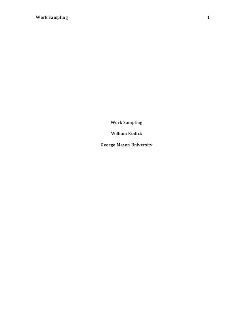 Work Sampling | PDF | Educational Assessment | Essays