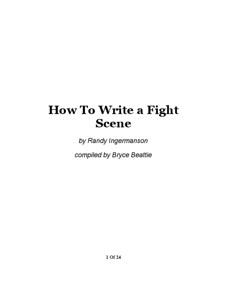 How To Write A Fight Scene | PDF
