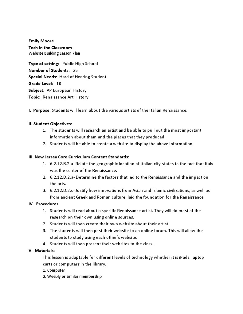 Website Lesson Plan | PDF | Lesson Plan | Special Education