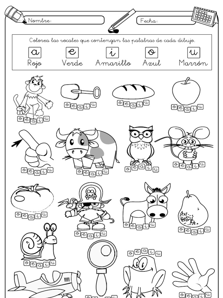Dibujos de Vocales para Niños | PDF