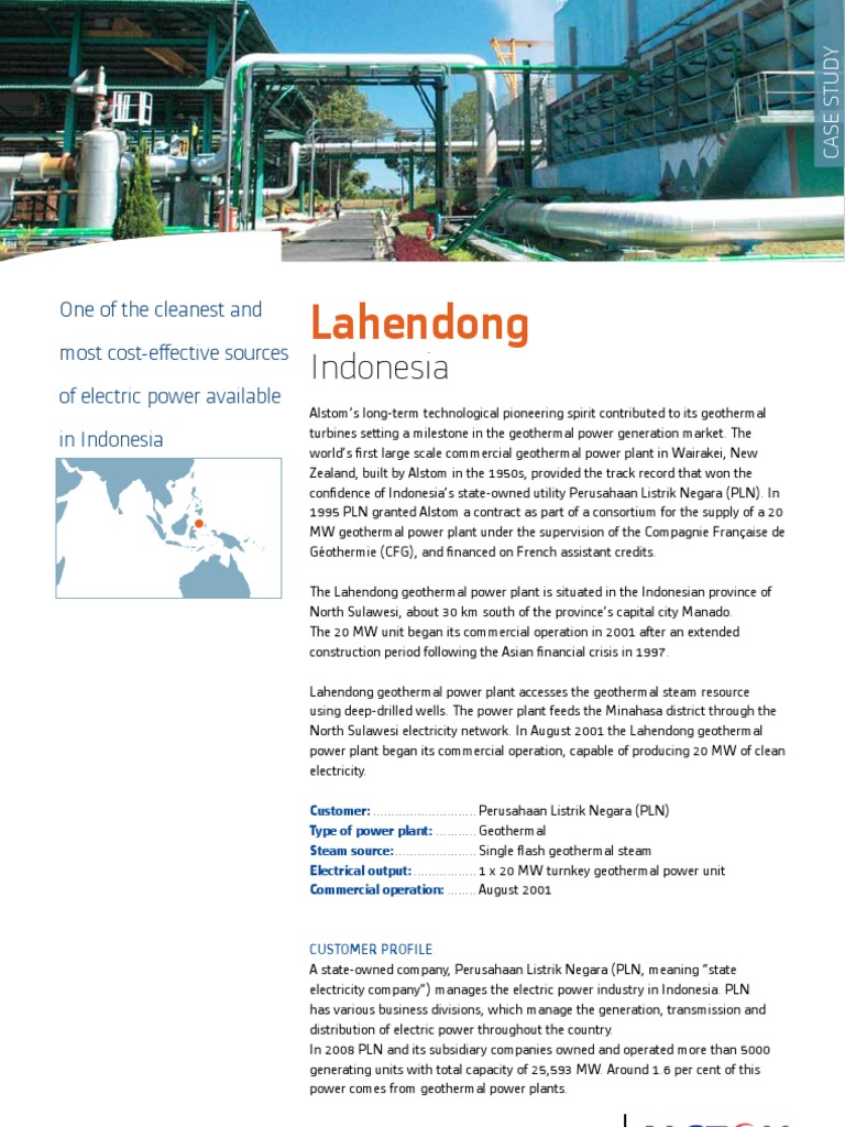 Lahendong Indonesia Geothermal Power Plant | PDF | Geothermal Energy ...