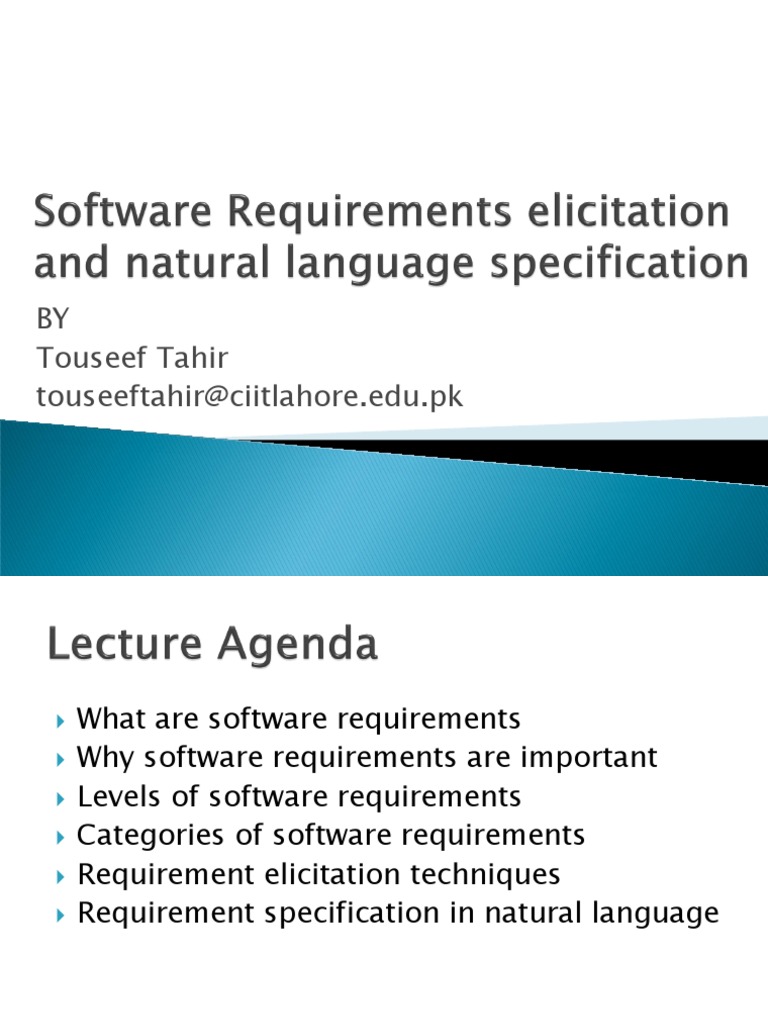 BY Touseef Tahir Touseeftahir@ciitlahore - Edu.pk | PDF | Specification ...