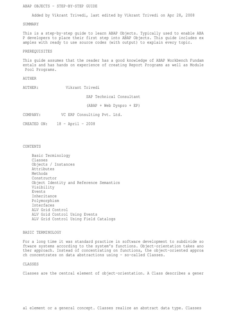 Oo Abap Base Pdf Class Computer Programming Method Computer Programming 