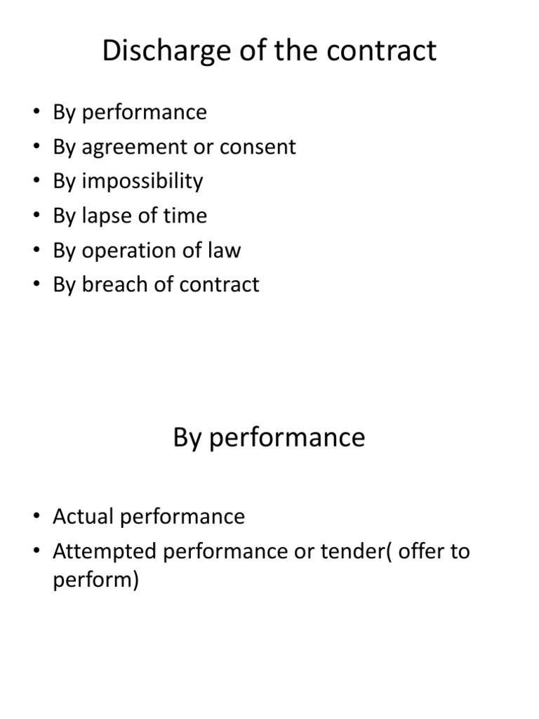 Contract Discharge and Legal Principles | PDF | Law