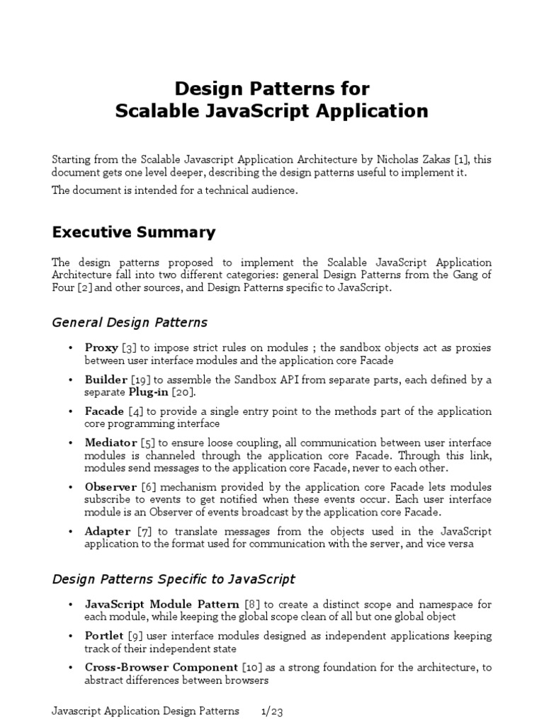 Javascript Application Design Patterns | PDF | Java Script | Application Programming Interface