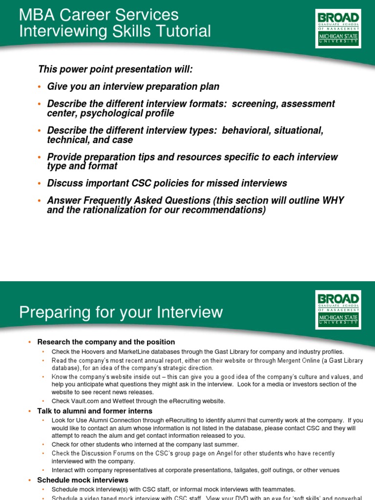Interview Skills Tutorial | PDF