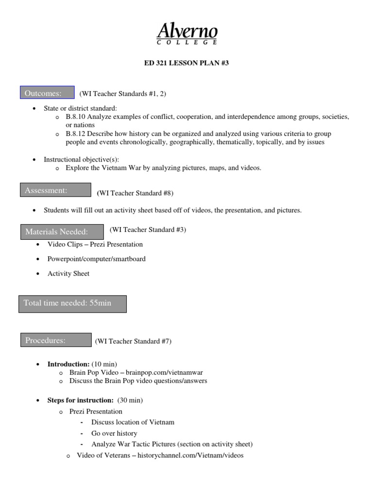 Vietnam Lesson Plan | PDF | Lesson Plan | Teaching