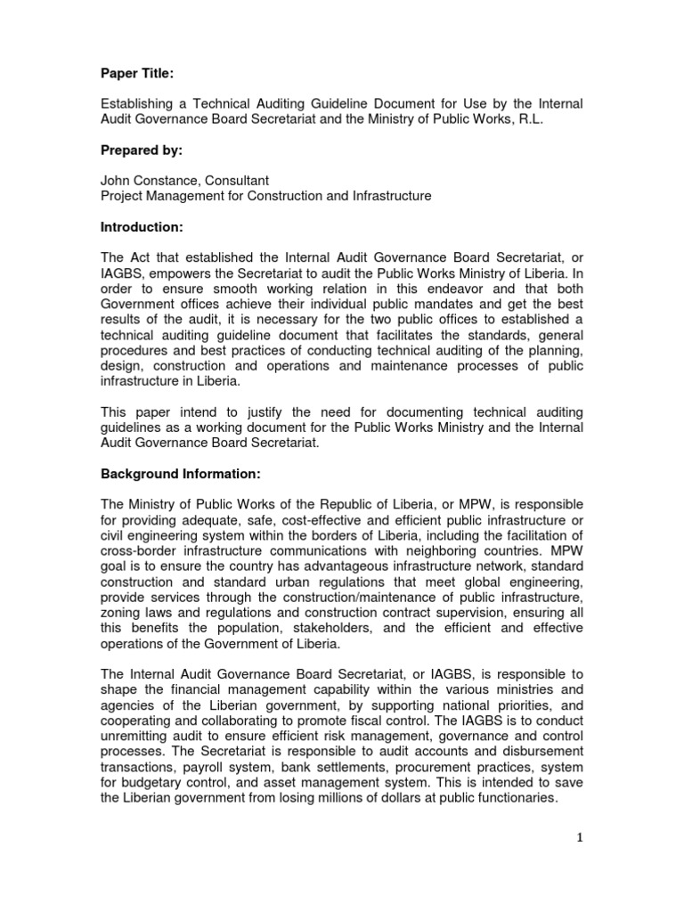 Technical Audit Guideline | PDF | Audit | Project Management