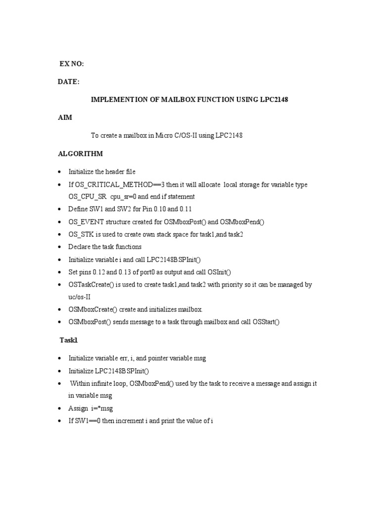 Implemention of Mailbox Function Using LPC2148 | PDF | Pointer (Computer Programming) | Email