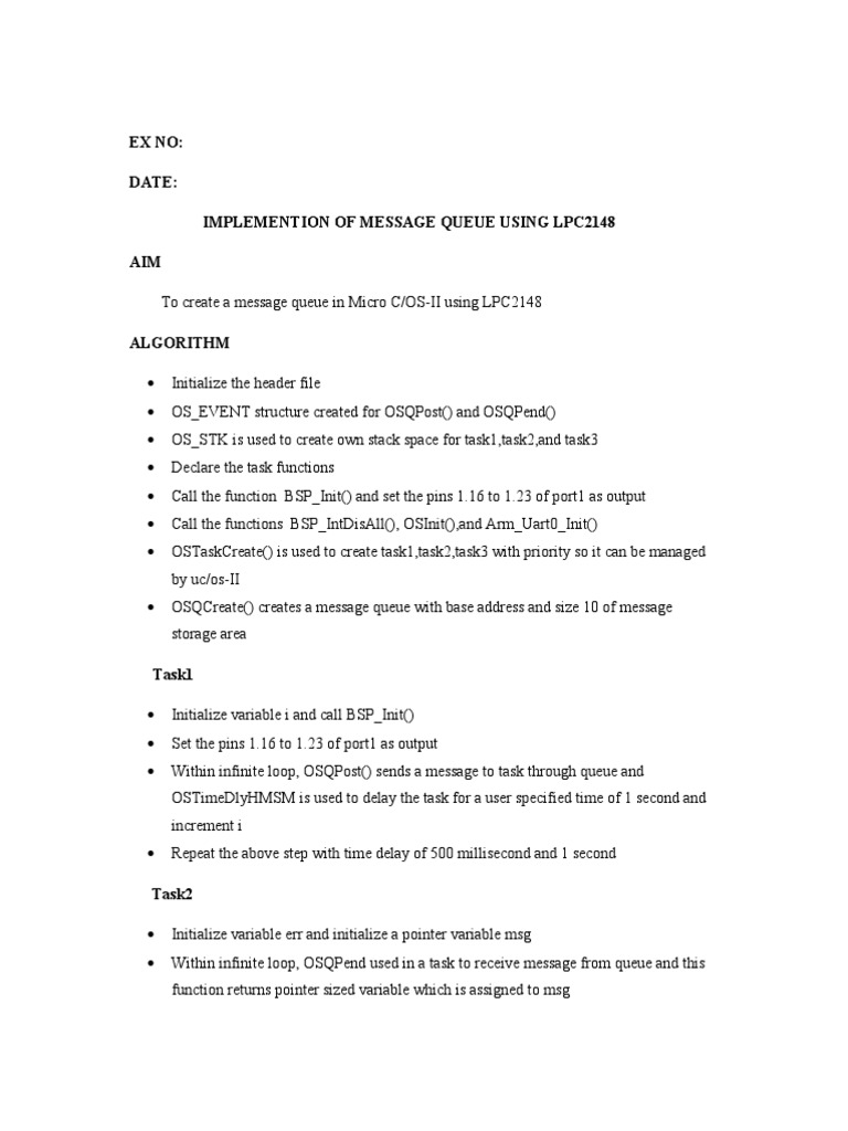 Implemention Of Message Queue Using Lpc2148 Pdf Pointer Computer Programming Queue 4911