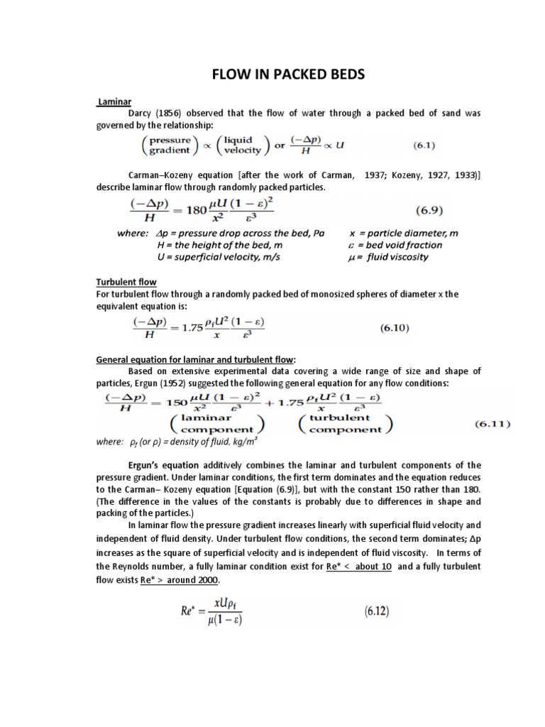 Flow in Packed Beds | PDF | Fluid Dynamics | Reynolds Number