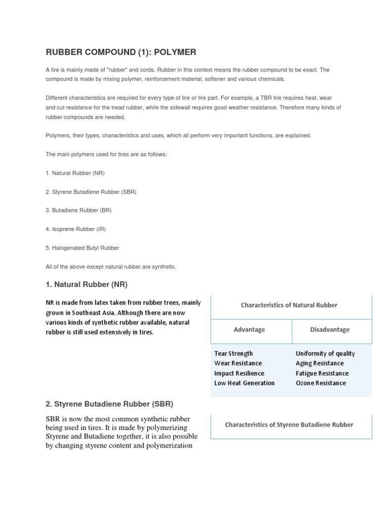 Rubber Compound (1) : Polymer | PDF | Tire | Natural Rubber