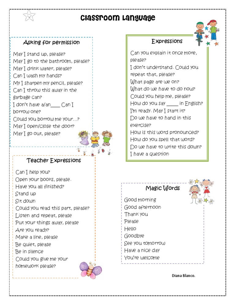 Classroom Language: Asking For Permission Expressions | PDF
