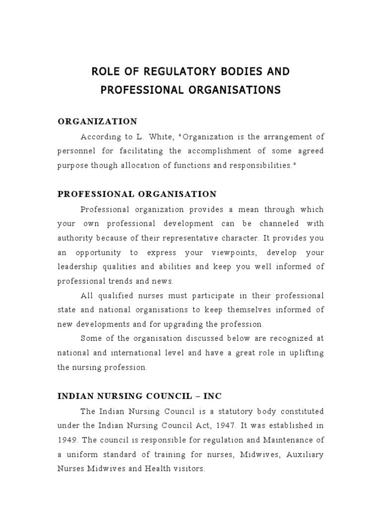 3.1 Rol of Regulatory Bodies | Midwife | Nursing