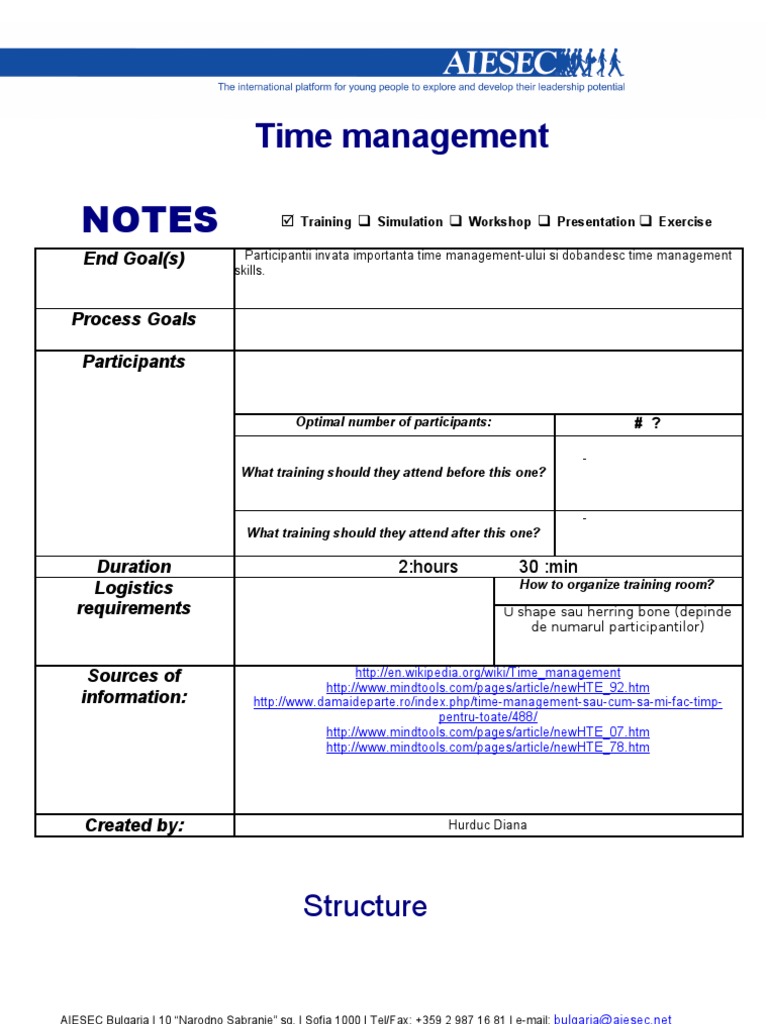 Effective Time Management Training | PDF | Scheduling (Computing ...