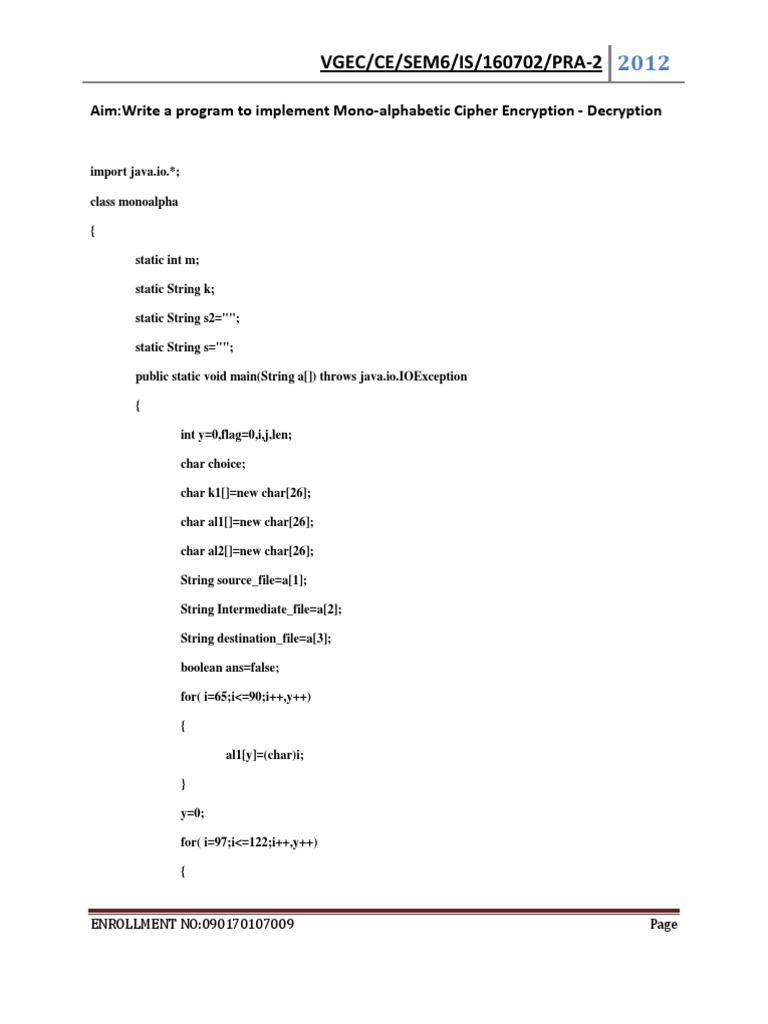 Mono Alpha Algorithm | PDF | Computers