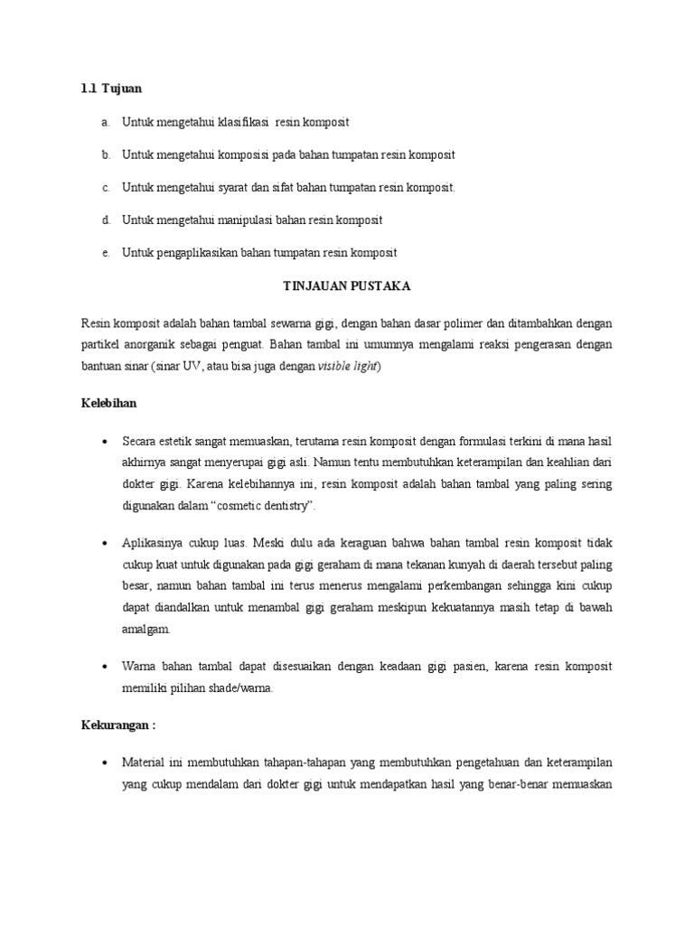 Laporan Resin Komposit | PDF | Teknologi & Rekayasa