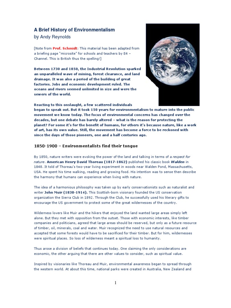 History of Environmentalism | PDF | Environmentalism | Global Warming