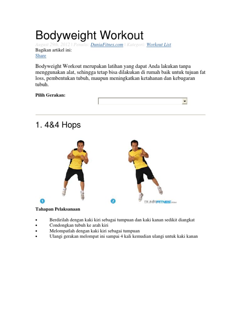 Bodyweight Workout PDF | PDF